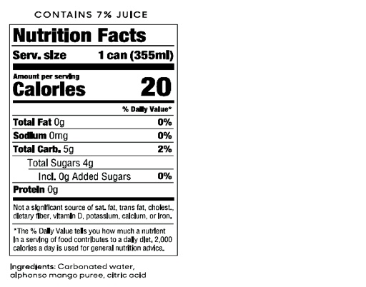 Alphonso Mango Sparkling Water 12 oz | SnackMagic | Build your own 100% Custom Snack Stash