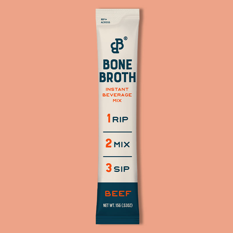 Beef Instant Bone Broth Stick 0.5 oz (Pack of 12) | SnackMagic | Build ...