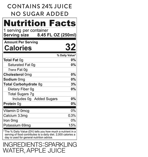 Fuji Ringo Apple Japanese-Style Sparkling Water 8.45 fl oz (Pack of 12 ...