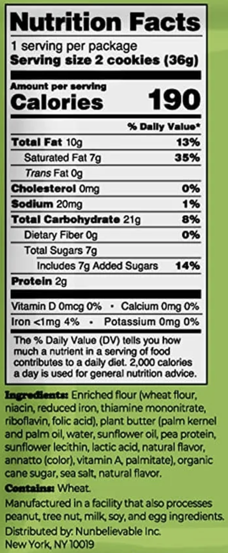 Original Shortbread Cookie (Plant-Based) 1.3oz (18 Pack) | Snackmagic ...