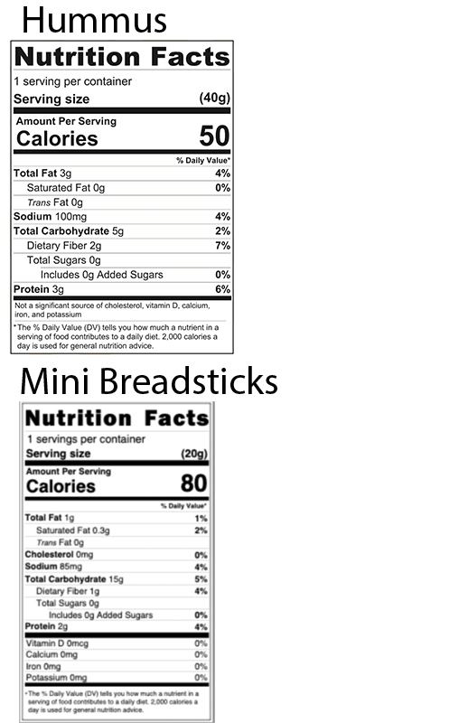 Classic Hummus w/ Mini Breadsticks 2.1 oz (Pack of 6) | SnackMagic ...