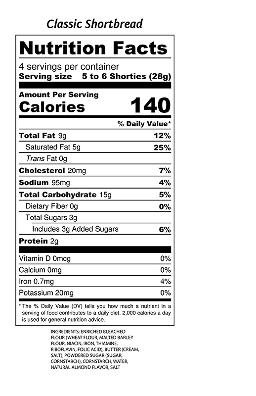 Classic "Shorties" Shortbread 4oz (12 Pack) | Snackmagic | Build your ...