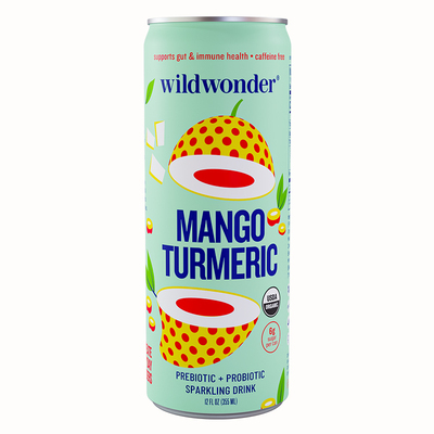 Mango Turmeric Sparkling Prebiotic + Probiotic Drink 12 fl oz (12 Pack)_DNU | SnackMagic | Build ...