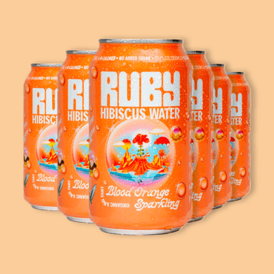 Blood Orange Hibiscus Sparkling Water 12 fl oz (Pack of 6) | SnackMagic | Build your own 100% ...