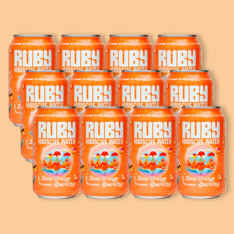 Blood Orange Hibiscus Sparkling Water 12 fl oz (Pack of 12) | SnackMagic | Build your own 100% ...