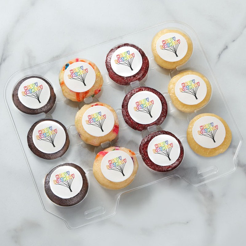Happy Birthday Mini Cupcakes (2 Dozen) | SnackMagic | Build your own ...
