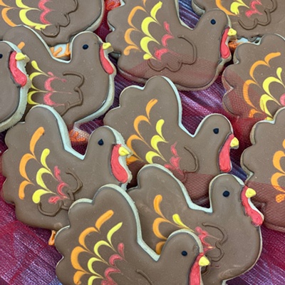 Thanksgiving Turkey Iced Sugar Cookies (12) | SnackMagic | Build your ...