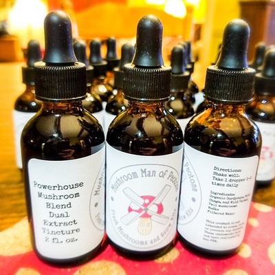 Powerhouse Double Extraction Tincture Blend with Cordyceps, Chaga, and ...